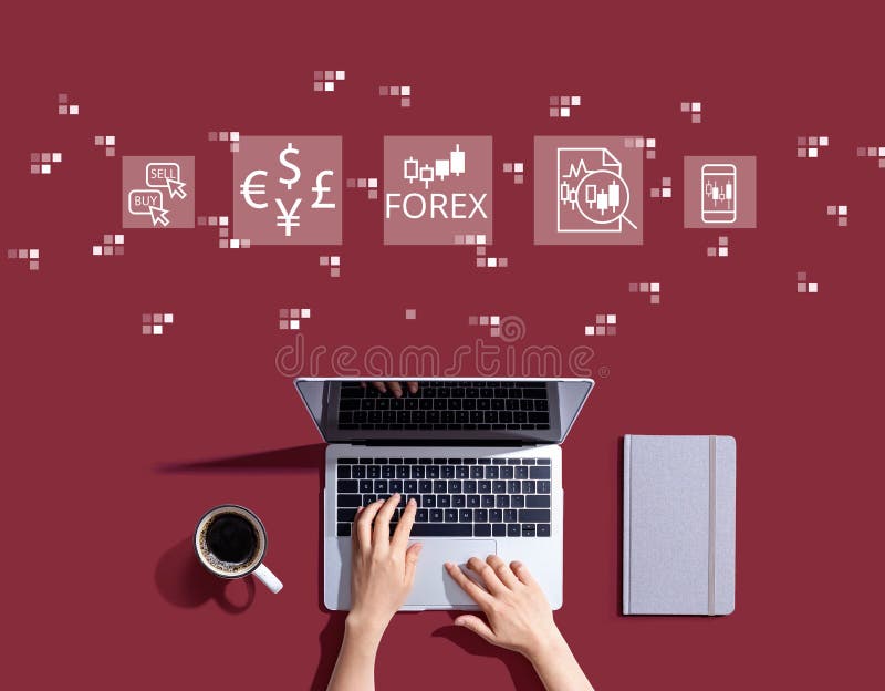 Forex Trading Concept with Person Using a Laptop Editorial Stock Photo ...