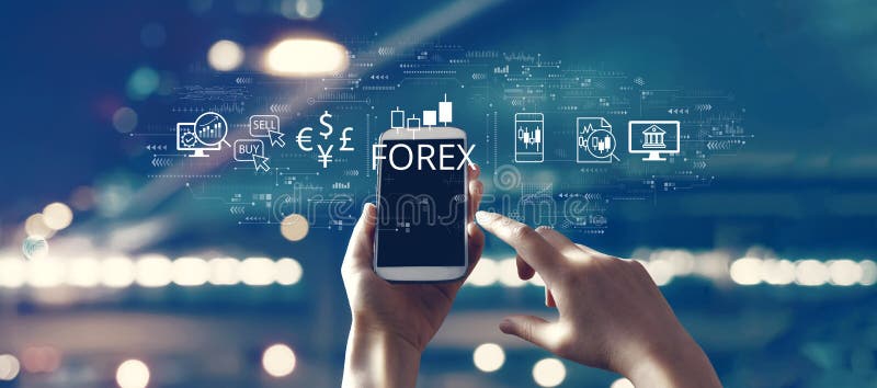 Forex Trading Concept with Person Using Smartphone Editorial Stock ...
