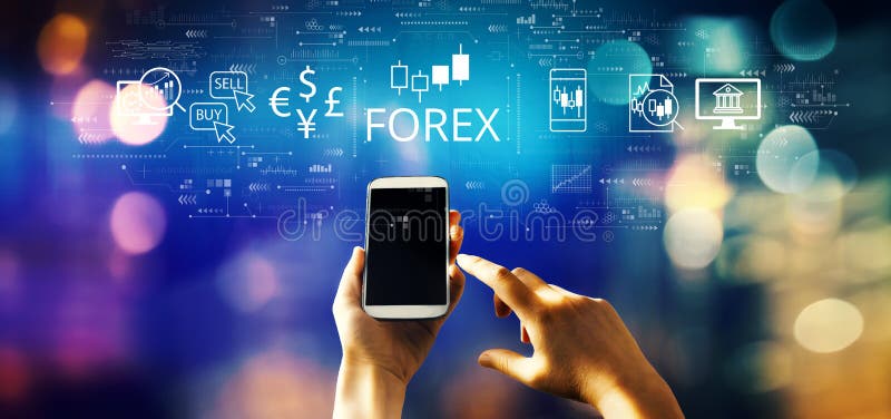 Forex Trading Concept with Person Using Smartphone Stock Photo - Image ...