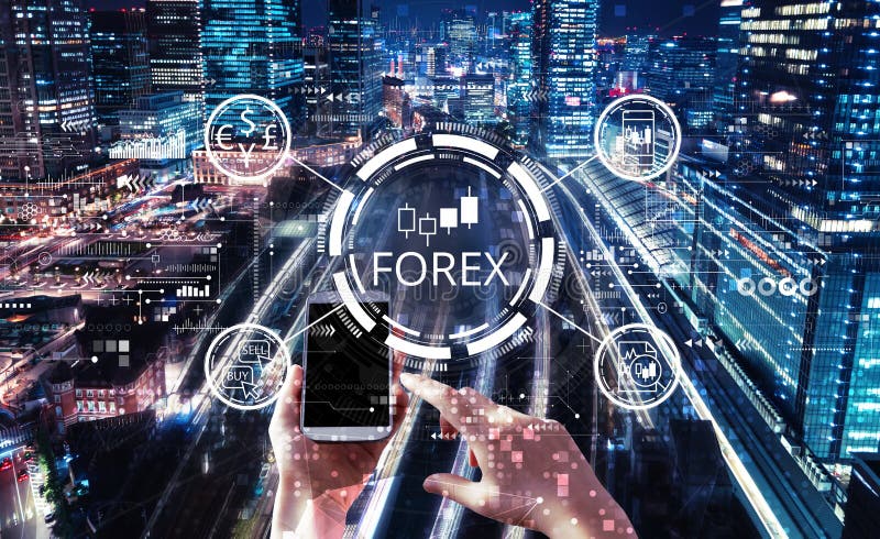 Forex Trading Concept with Person Using Smartphone Editorial Stock ...