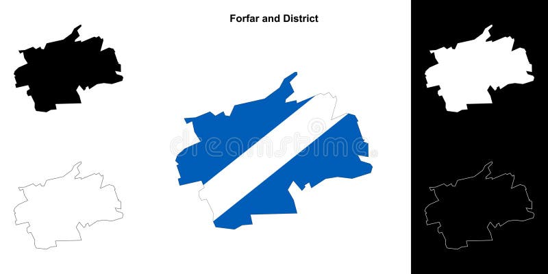 Forfar and District Outline Map Stock Vector - Illustration of ward ...