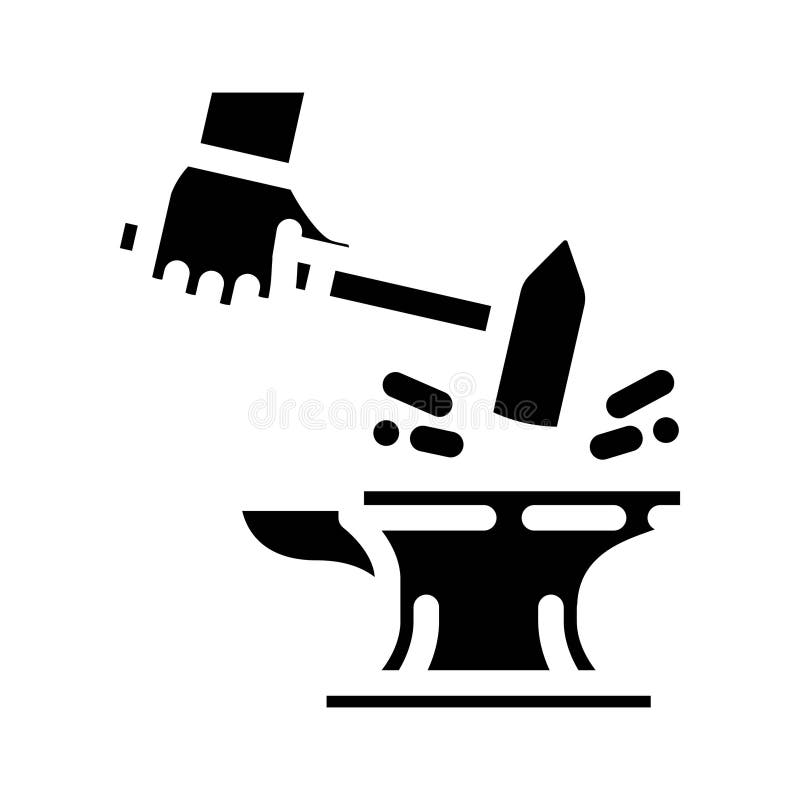 Forge Blacksmith Metal Glyph Icon Vector Illustration Stock Vector ...