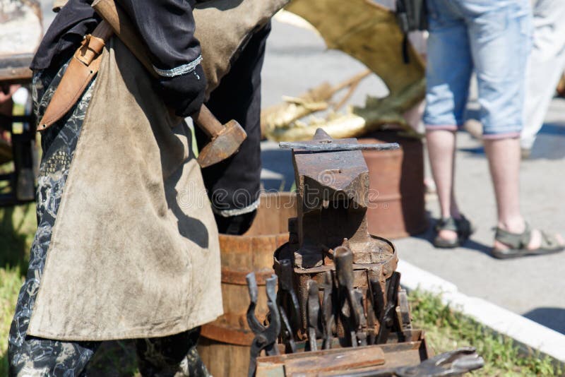 Forge. Blacksmith`s tool stock image. Image of industry - 153937113