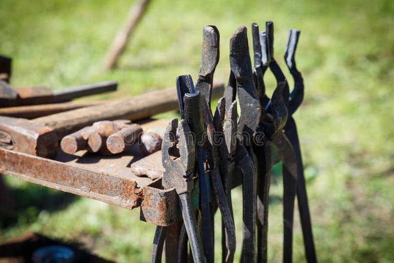 Forge. Blacksmith tool stock image. Image of manual - 154543519