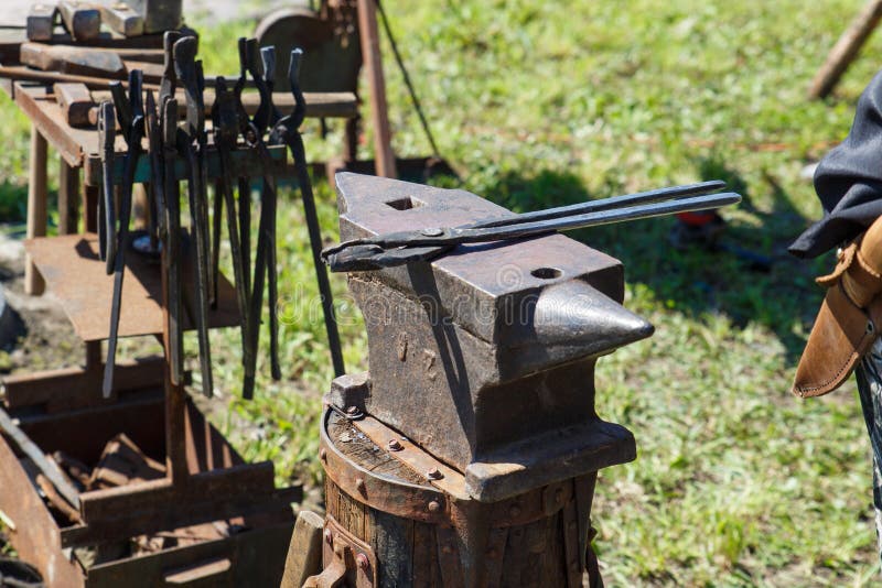Forge. Blacksmith`s Tool. Hand-made Antique Tool for Blacksmithing ...