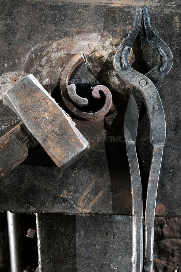 Forge, Blacksmith`s Work, Hot Metal Stock Image - Image of molten ...