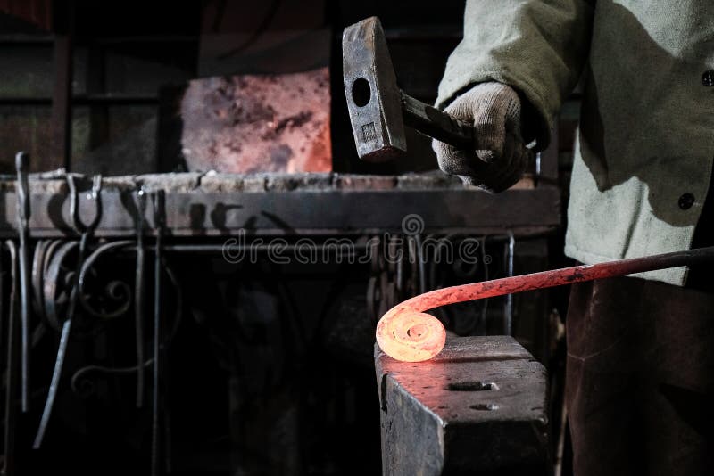Forge, Blacksmith`s Work, Hot Metal Stock Photo - Image of glowing ...