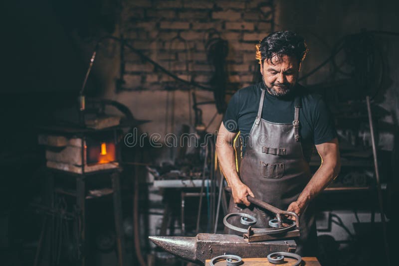 Forge, Blacksmith`s Work, Hot Metal Stock Image - Image of retro ...