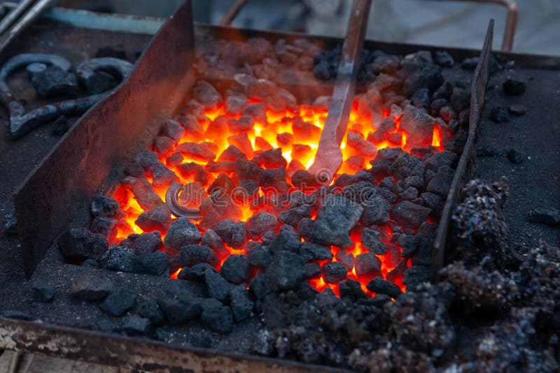 Forge, fiery coals stock photo. Image of furnace, craft - 207013972