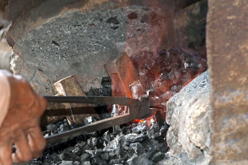 Forge fire stock image. Image of fireplace, asia, smithy - 28725525