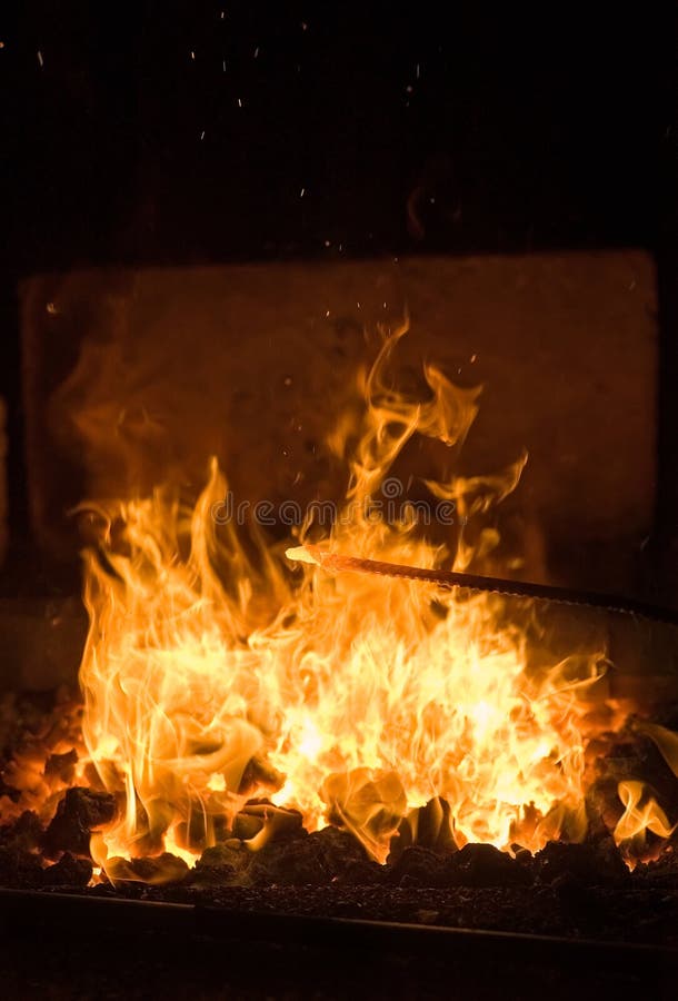 Forge fire stock image. Image of orange, burning, forge - 7448773