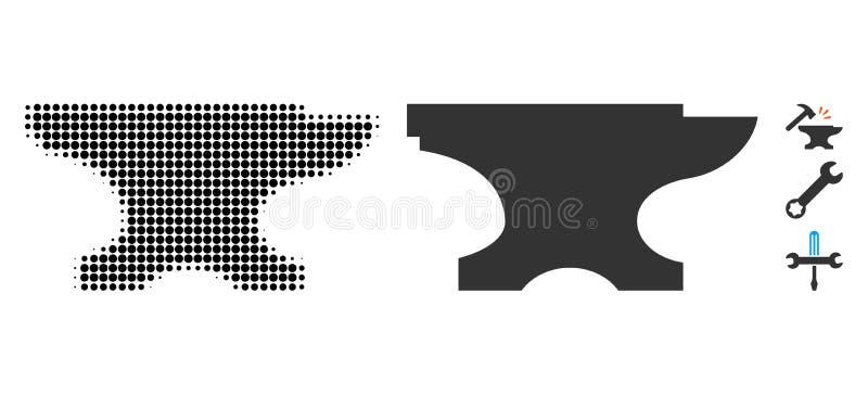 Forge Halftone and Solid Icon Stock Vector - Illustration of heavy ...