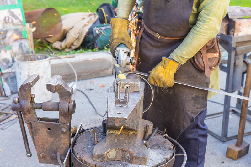 Forge by hand stock photo. Image of metal, hammerhead - 40799096