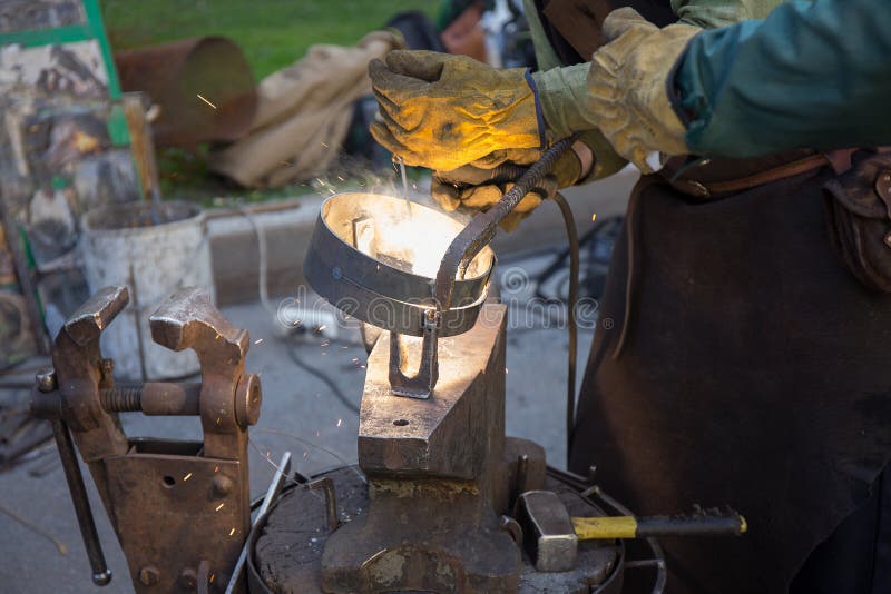 Forge by hand stock photo. Image of craft, ironsmith - 40799294