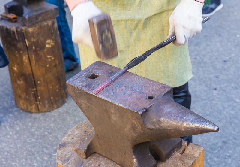 Forge by hand stock image. Image of blacksmith, fire - 40799431