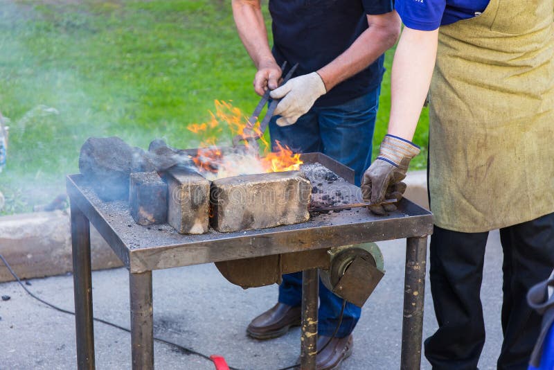 Forge by hand stock image. Image of forger, ironsmith - 40799459