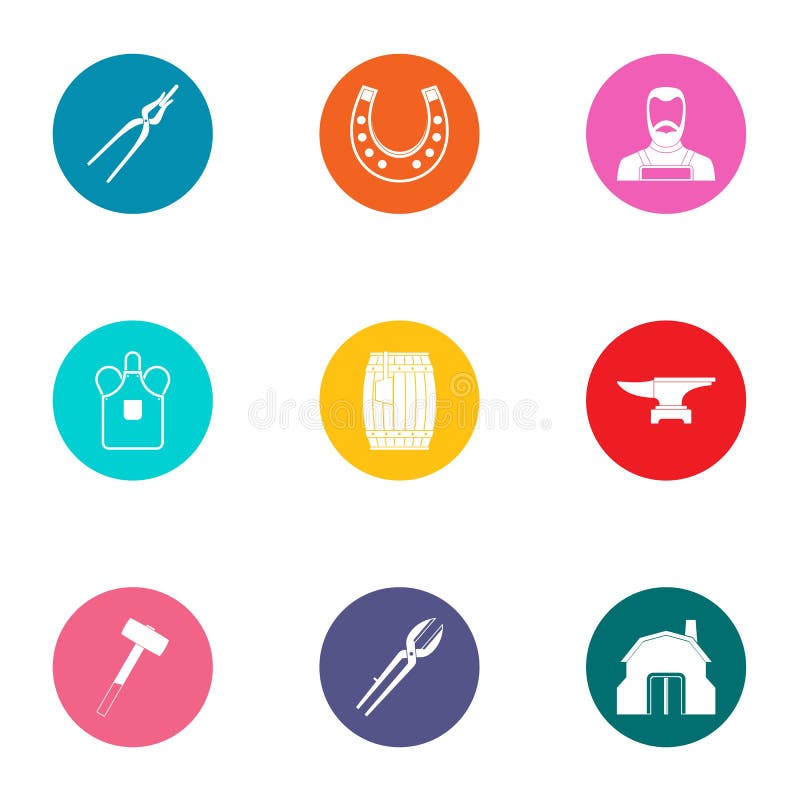 Forge Icons Set. Vector Illustration Stock Vector - Illustration of ... Forge Icons Set. Vector Illustration Stock Vector - Illustration of ...