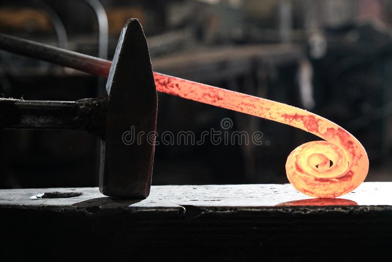 Forge, Production Workshop. Blacksmith Tools and Hot Metal Stock Image ...