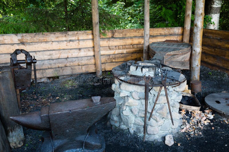 Forge in Russian Style in a Village in Russia Stock Photo - Image of ...