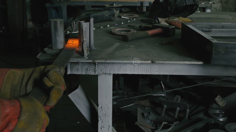 Forge Workshop on Table. Smithy Manual Production. Work on the Product ...