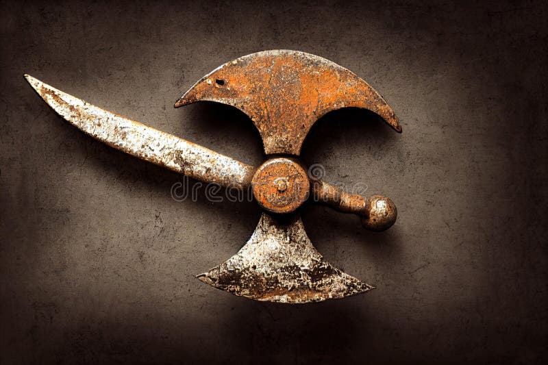 Forged on Anvil Antique Objects Covered with Rusty Coating. Stock ...