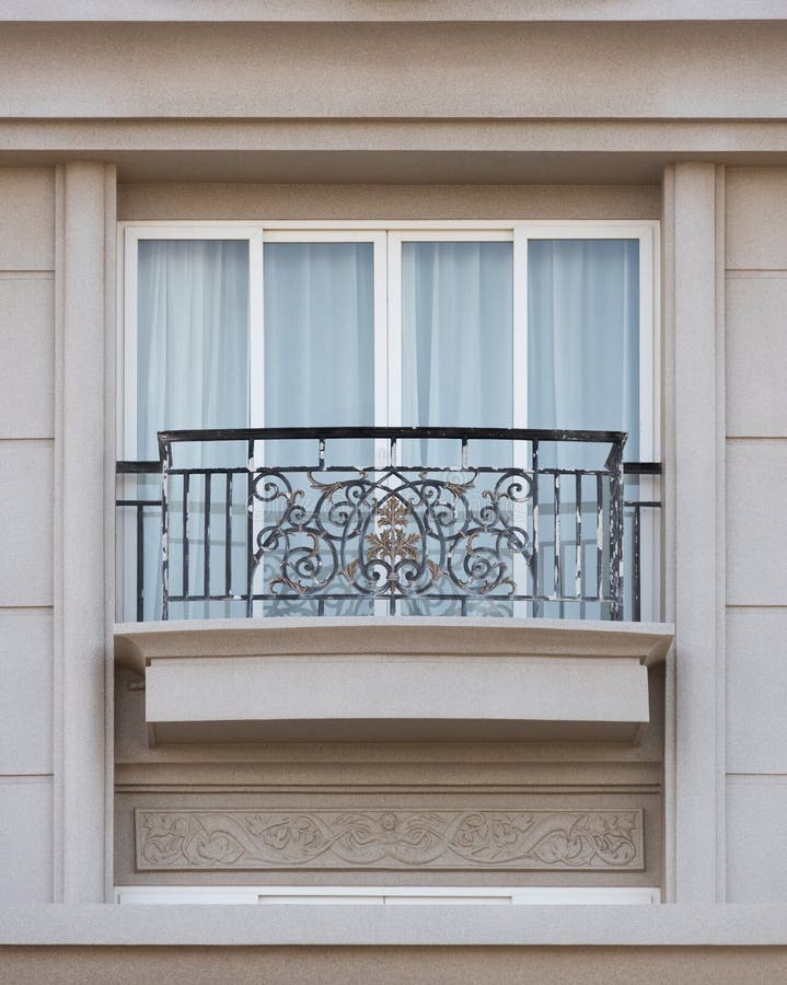 Forged Balcony in Stone Building Stock Photo - Image of house, sand ...