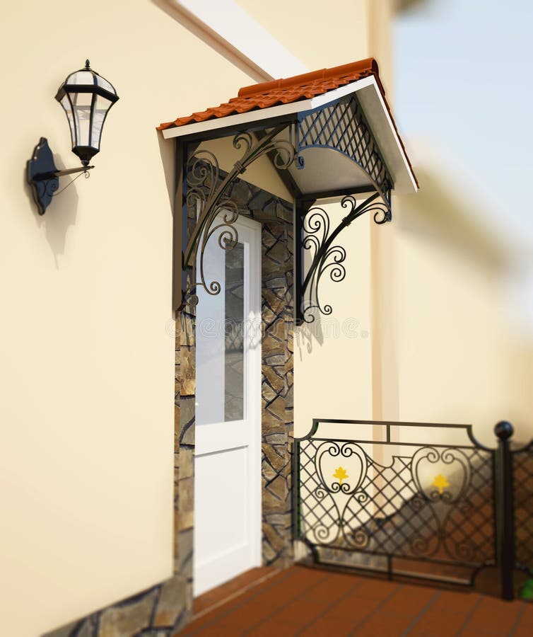Forged Canopy Over the Entrance Stock Illustration - Illustration of ...