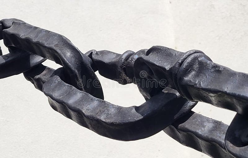 Forged Chain in Daylight with Natural Color. Stock Image - Image of ...