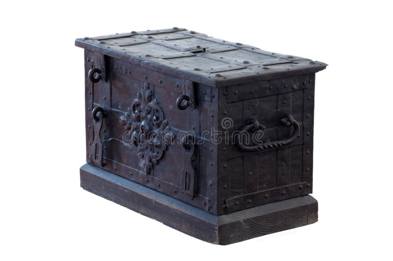 Forged Chest Antique Objects Isolated Stock Image - Image of hinge ...