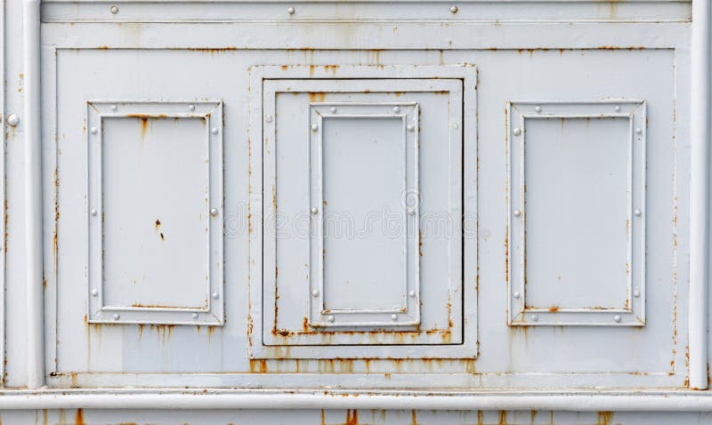 Forged Decor with Rectangle Frames on a White Steel Wall Stock Image ...