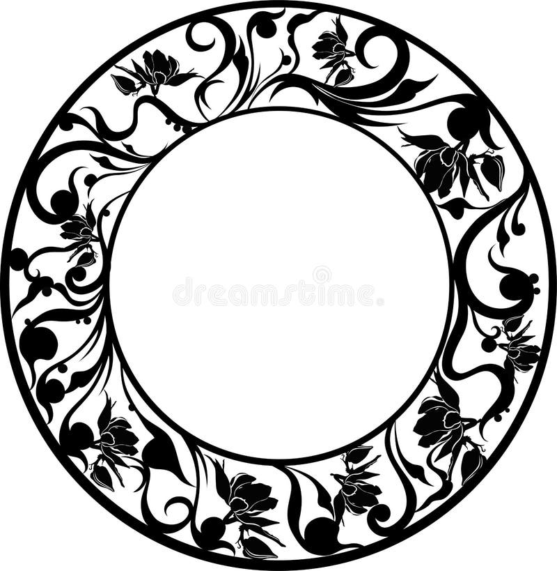 Round Decorative Frame in the Art Nouveau Style Stock Vector ...
