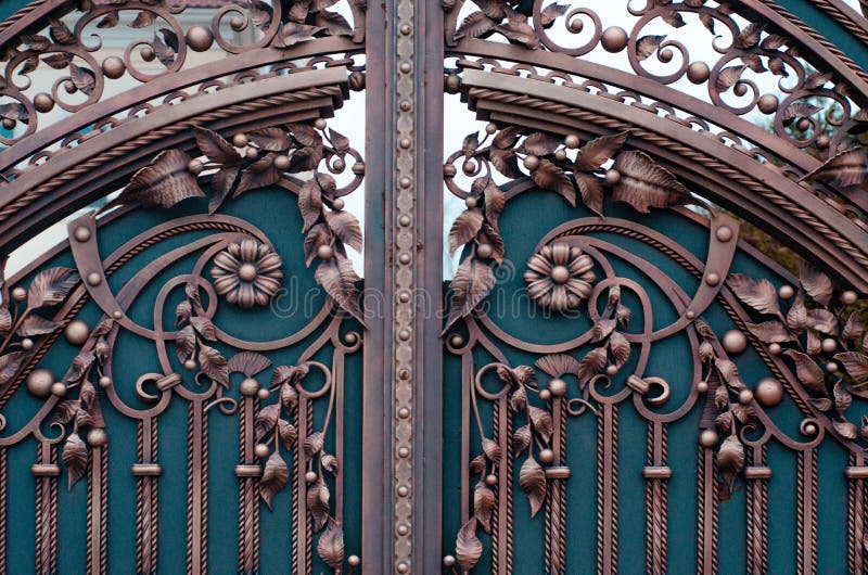 Forged Gates in Modern Processing Stock Photo - Image of ornamental ...