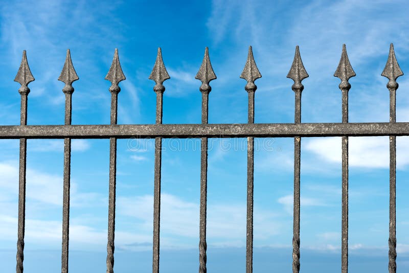 Forged Iron Fence with Arrows Stock Photo - Image of close, closeup ...