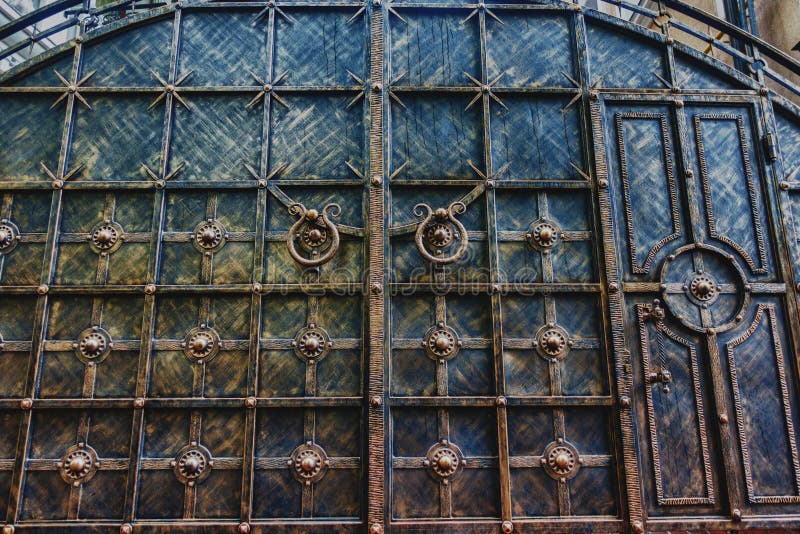 Forged Iron Gate in Vintage Style Stock Image - Image of hand, entrance ...