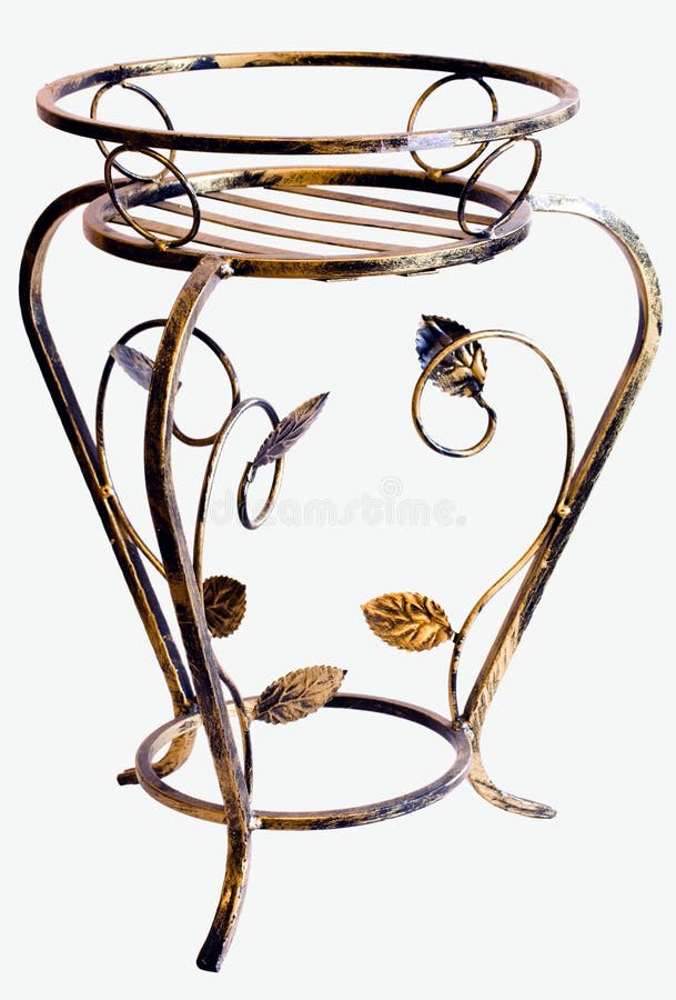 Forged Iron Support for Flower Pots Stock Image - Image of holder ...
