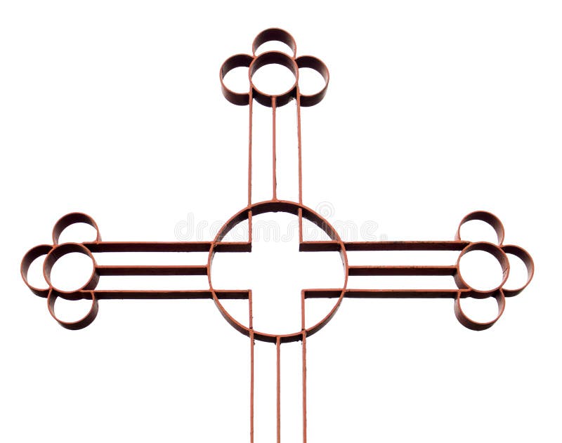 Forged Metal Cross on a White Background Stock Photo - Image of ...