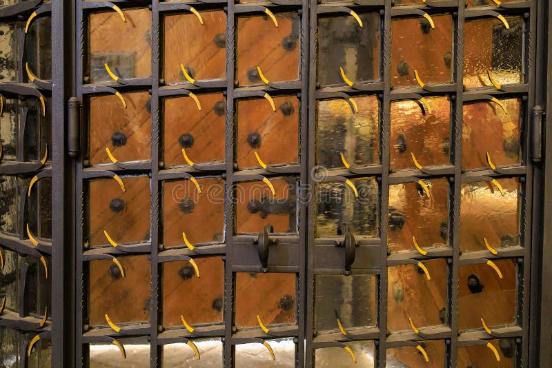 Forged Metal Gate with Opaque Glass, Element of Classical Architecture ...