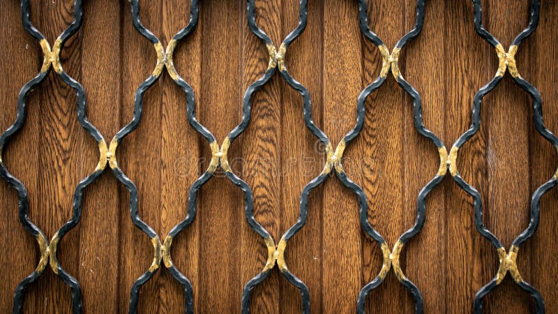Forged Metal Pattern on a Wooden Surface Stock Image - Image of nature ...