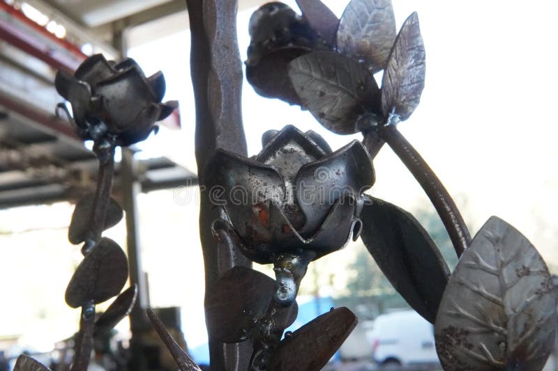 Forged Metal Rose. Handmade Metal Rose Stock Image - Image of work ...