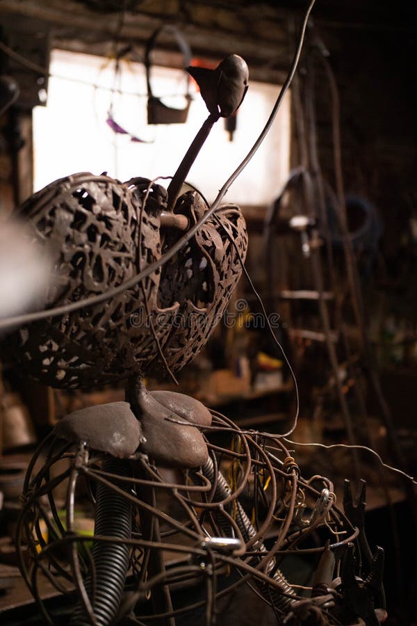 Forged Metal Sculpture in the Workshop Editorial Photography - Image of ...