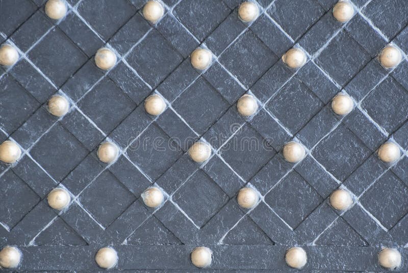 Forged Red Stripes with Shiny Bronze Rivets. Ancient Gate Element Stock ...