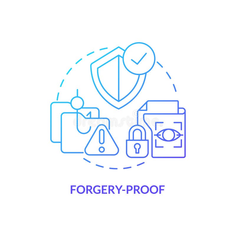 Forgery-proof Blue Gradient Concept Icon Stock Vector - Illustration of ...