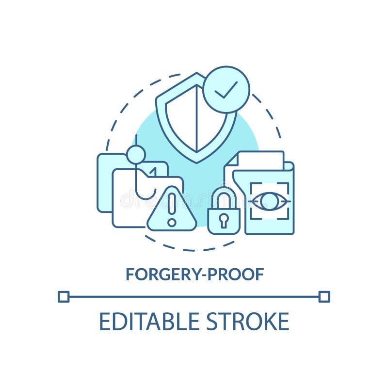 Forgery-proof Turquoise Concept Icon Stock Vector - Illustration of ...