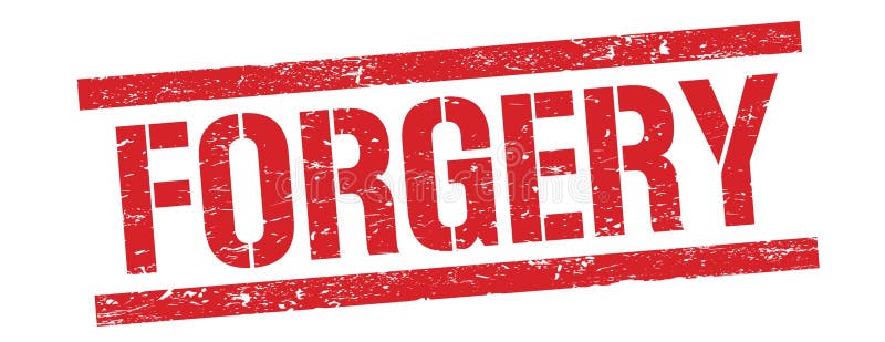 FORGERY Text on Red Vintage Lines Stamp Stock Illustration ...