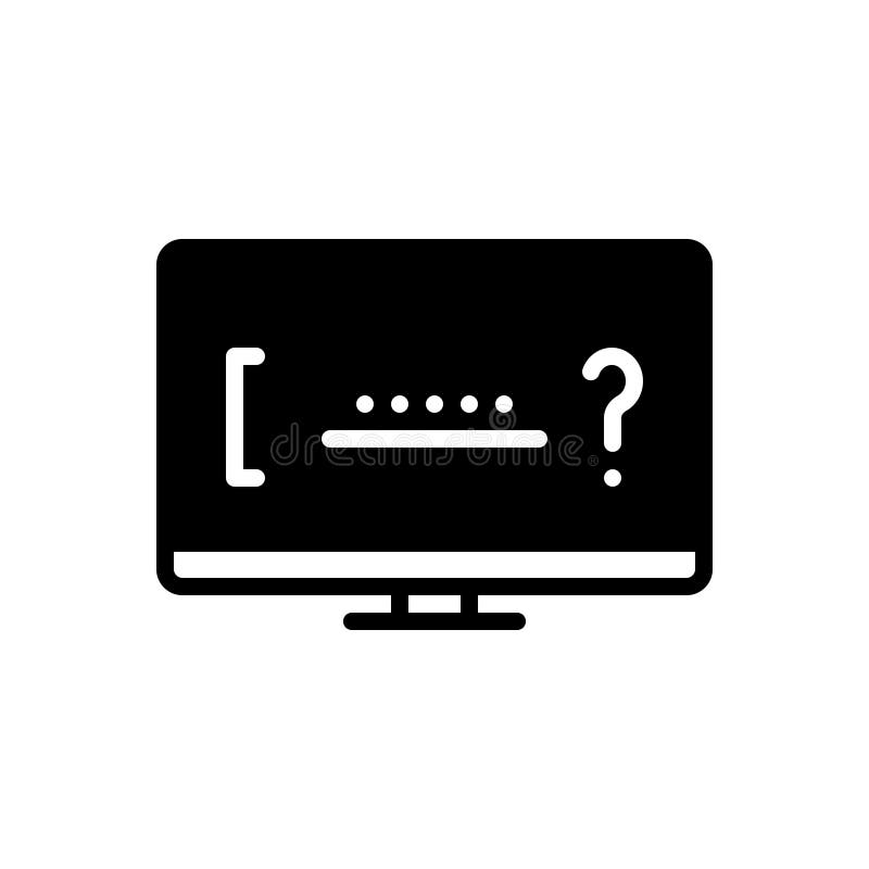 Black Solid Icon for Forget, Password and Technology Stock Vector ...