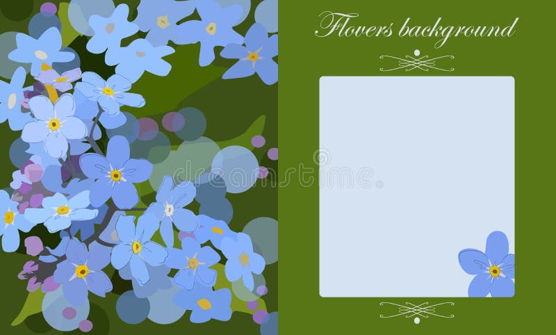 Forget-me-not Card Vector Floral Background Stock Vector - Illustration ...