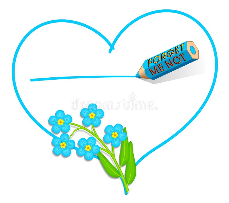 Forget-me-not Love Note stock vector. Illustration of flowers - 3864255