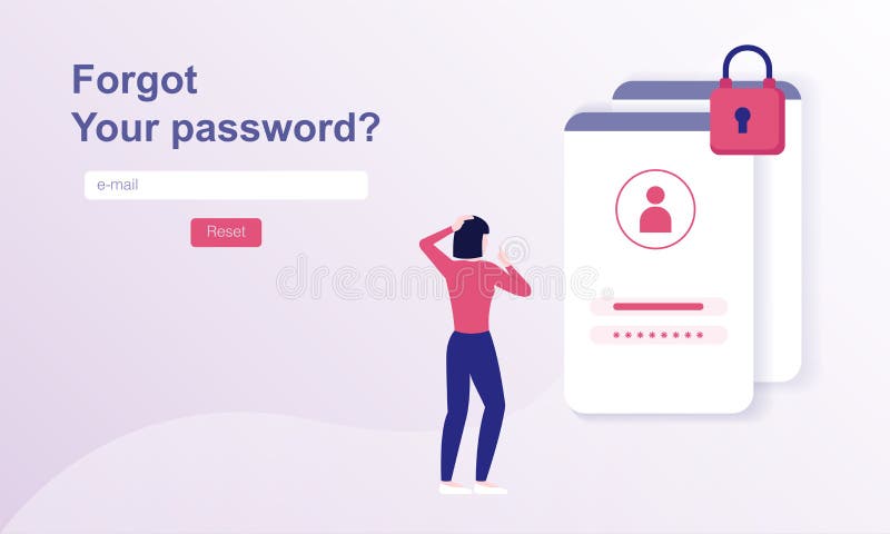 Forget Password. Vector Illustration for Web Banner. Stock Illustration ...