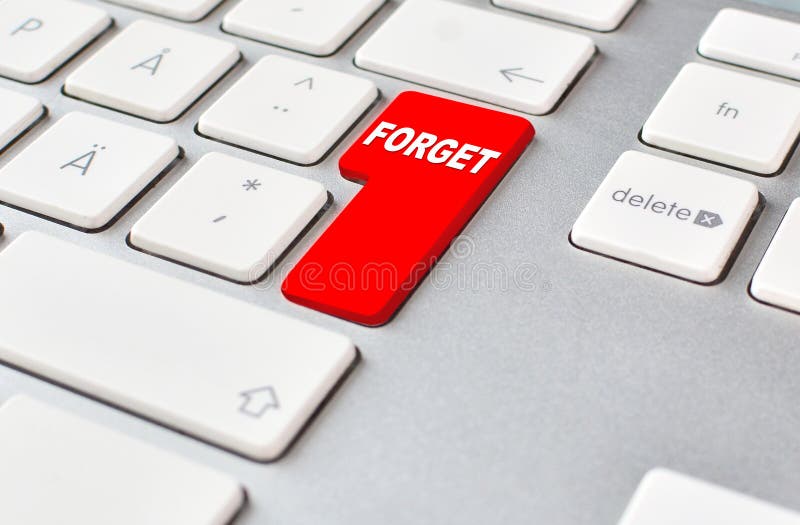 Forget the past concept stock photo. Image of idea, keyboard - 159135778