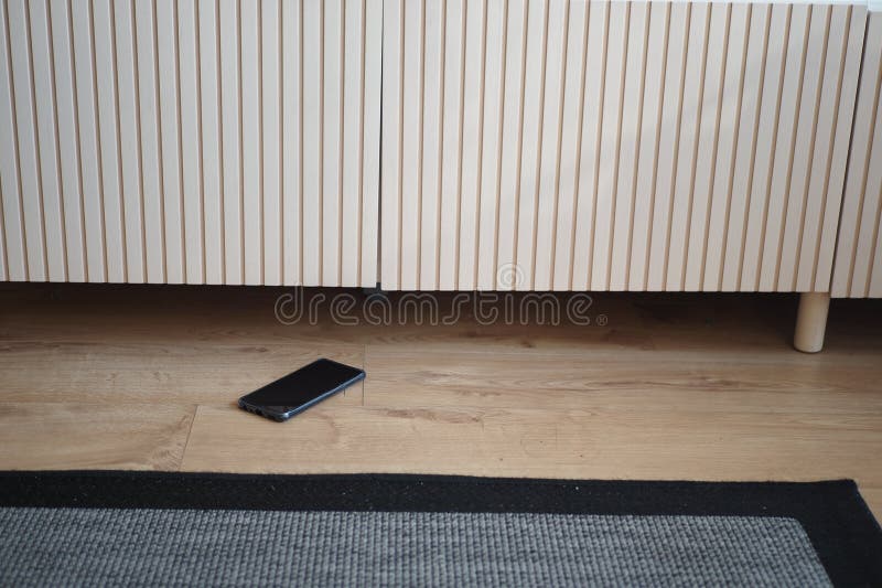 Forget Smartphone on Floor at Home Stock Image - Image of smart, alone ...